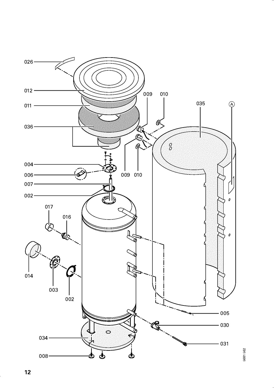 Pièce détachée Viessmann Réservoir Vitocell 100-B CVB 300L n° 7179409